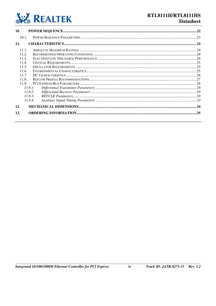 RTL8111H-CG datasheet page 4