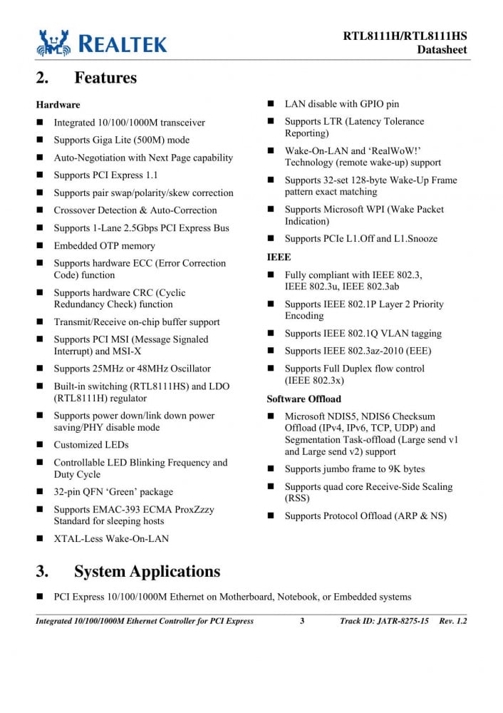 RTL8111H-CG datasheet page 8
