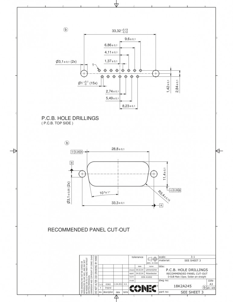 CONEC D-Sub connector drawing, sheet 4