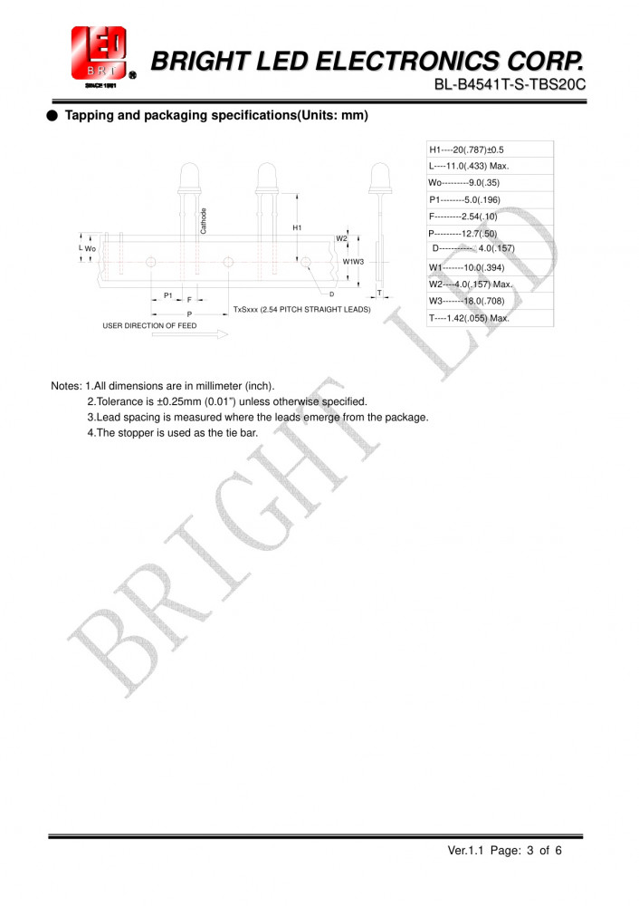 BL-B4541T-S-TBS20C technical document page 3