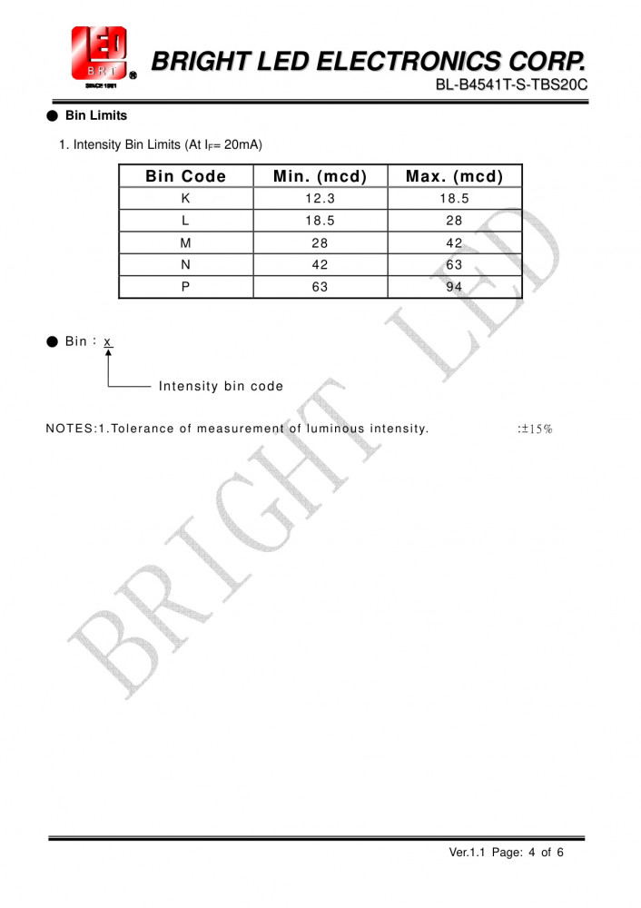 BL-B4541T-S-TBS20C technical document page 4