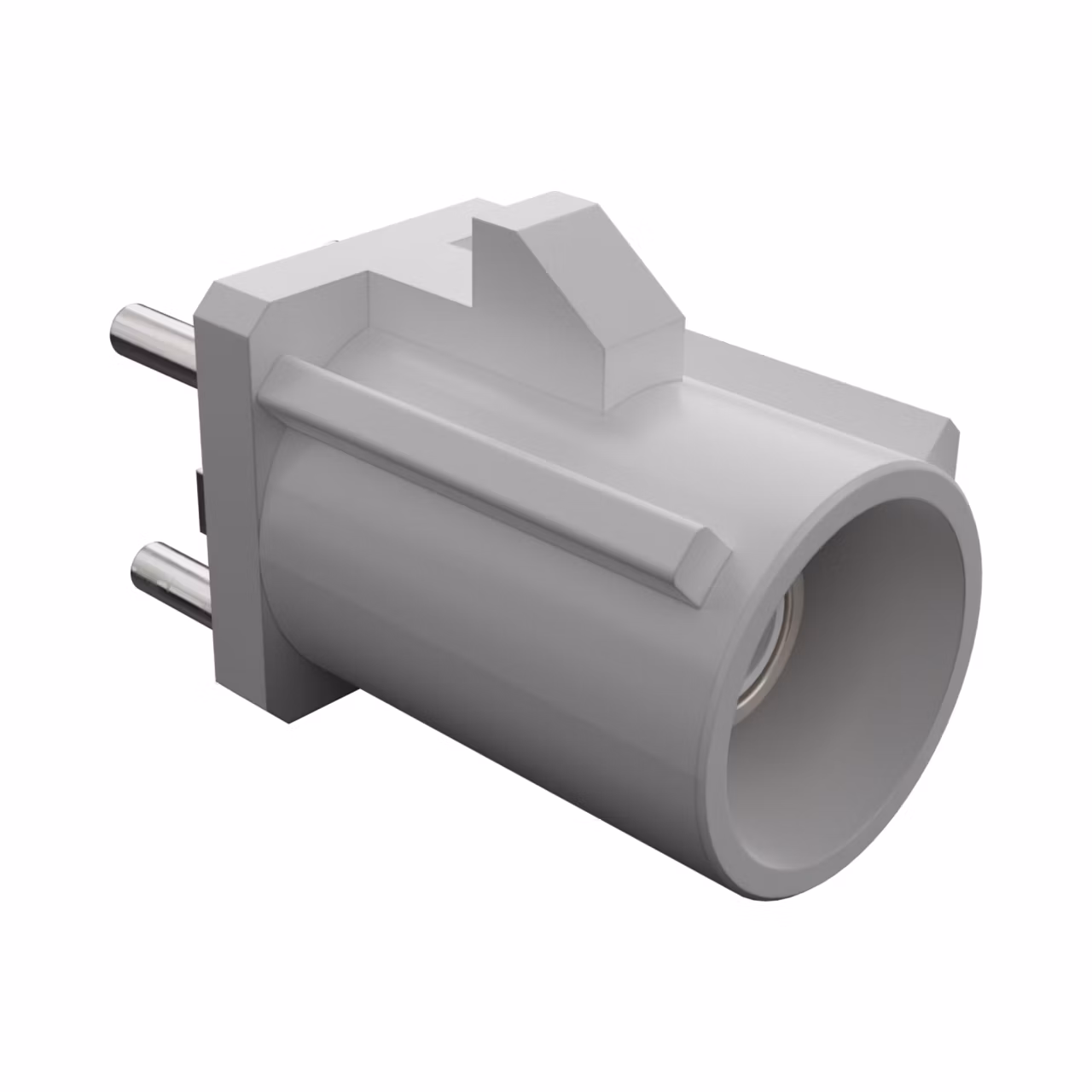 FAKRA Jack, Straight, PCB Receptacle, Through Hole, Die Cast Body, Tin (Sn) Plated, Keying Code B, Signal White, Tray, 50 Ohms for sale
