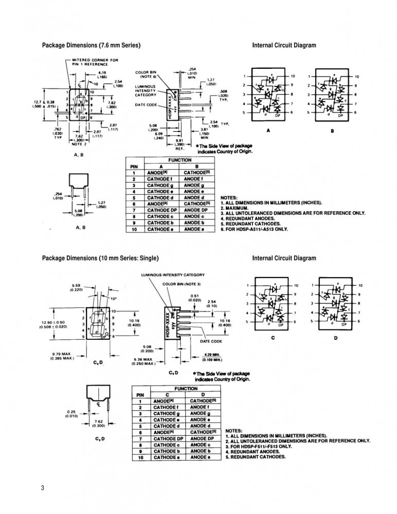 HDSP-A513 datasheet page 3