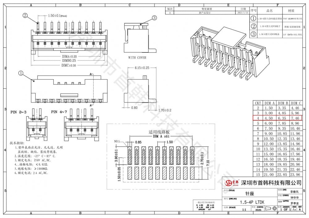 SHOU HAN 1.5-4P LTDK specification page 1
