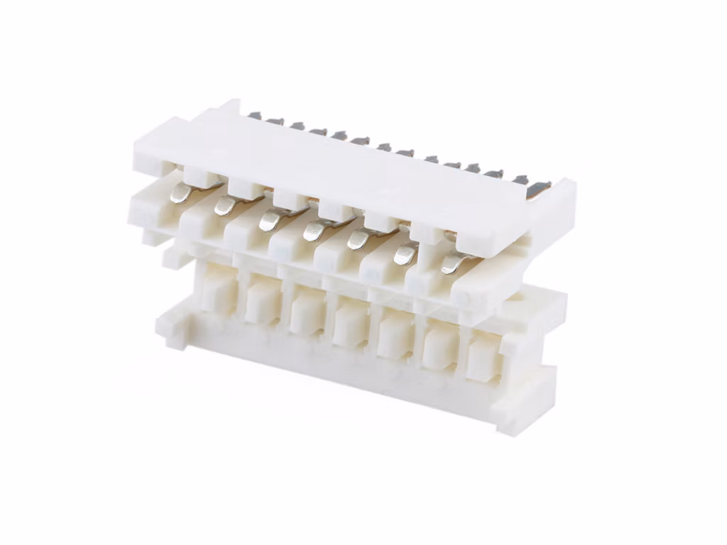 Appli-Mate RAST 2.5 Female Connector, 2.50mm Pitch, 7 Circuits, All Position Keys, Open Endwalls, Polarizing Rib Between Circuits 6 & 7 for sale