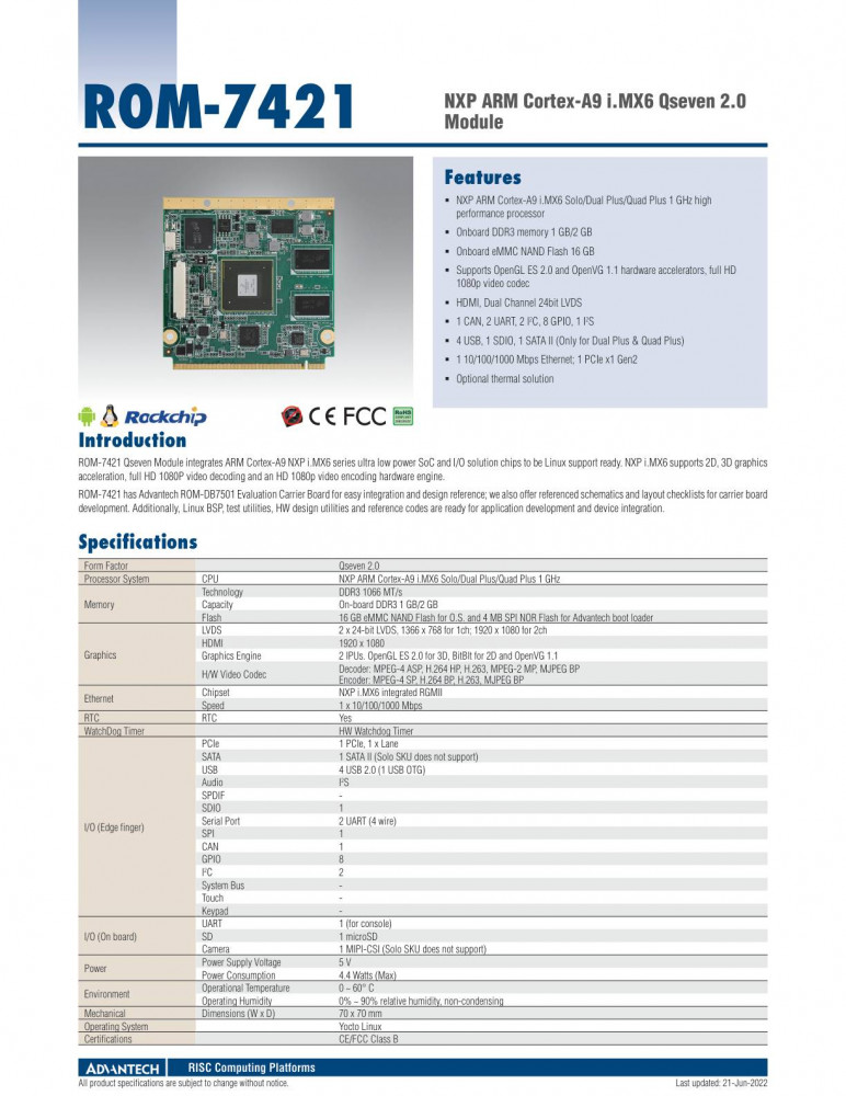 ROM-7421 product document image 1