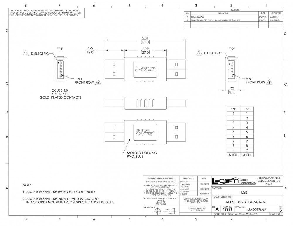 L-com UAD037MM technical document preview
