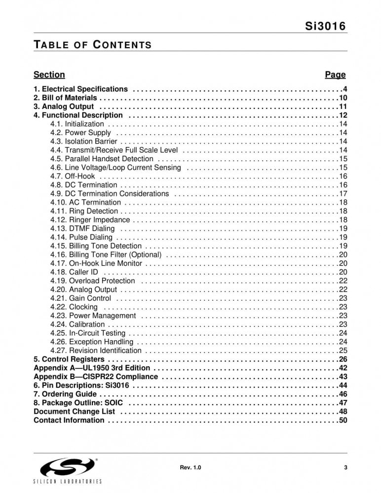 SI3016 datasheet page 3
