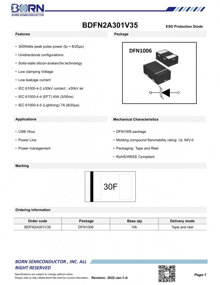 BDFN2A301V35 datasheet page 1