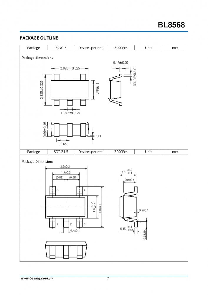 BL8568 datasheet page 7