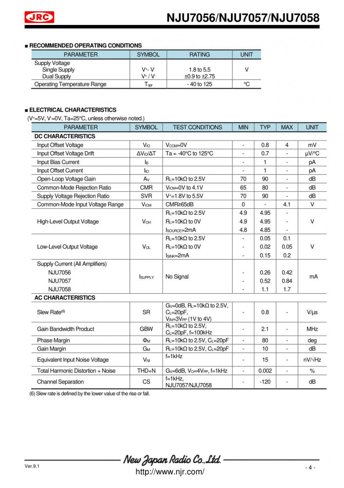 NJU7057 technical document page 4