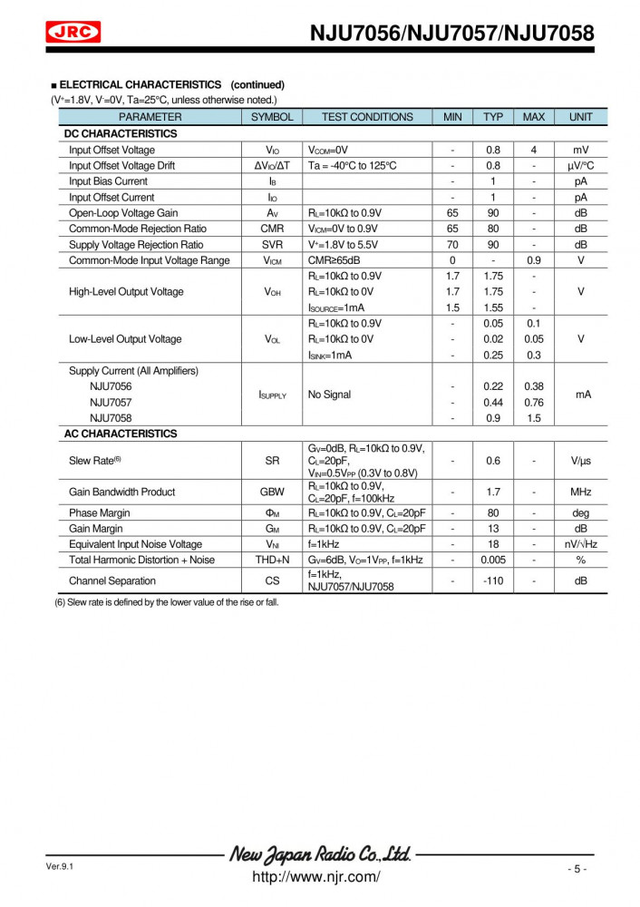 NJU7057 technical document page 5