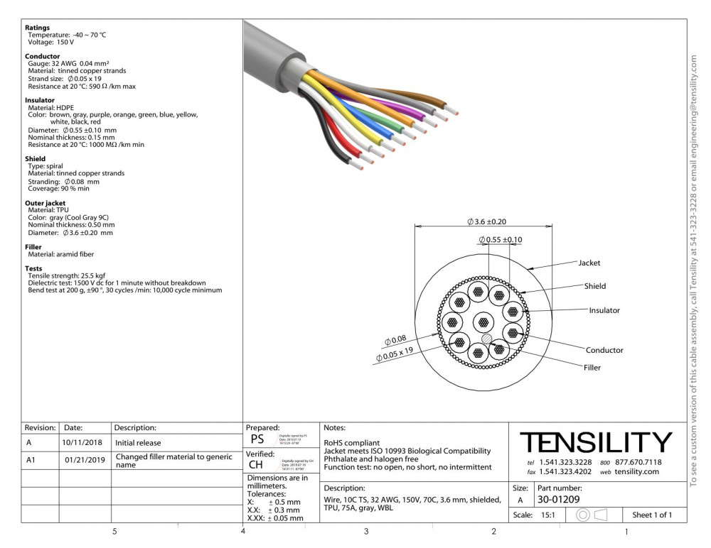 Tensility International 30-01209 product drawing