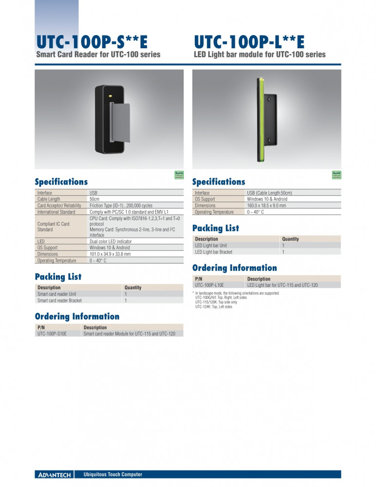 UTC-100 Series peripheral documentation, page 3