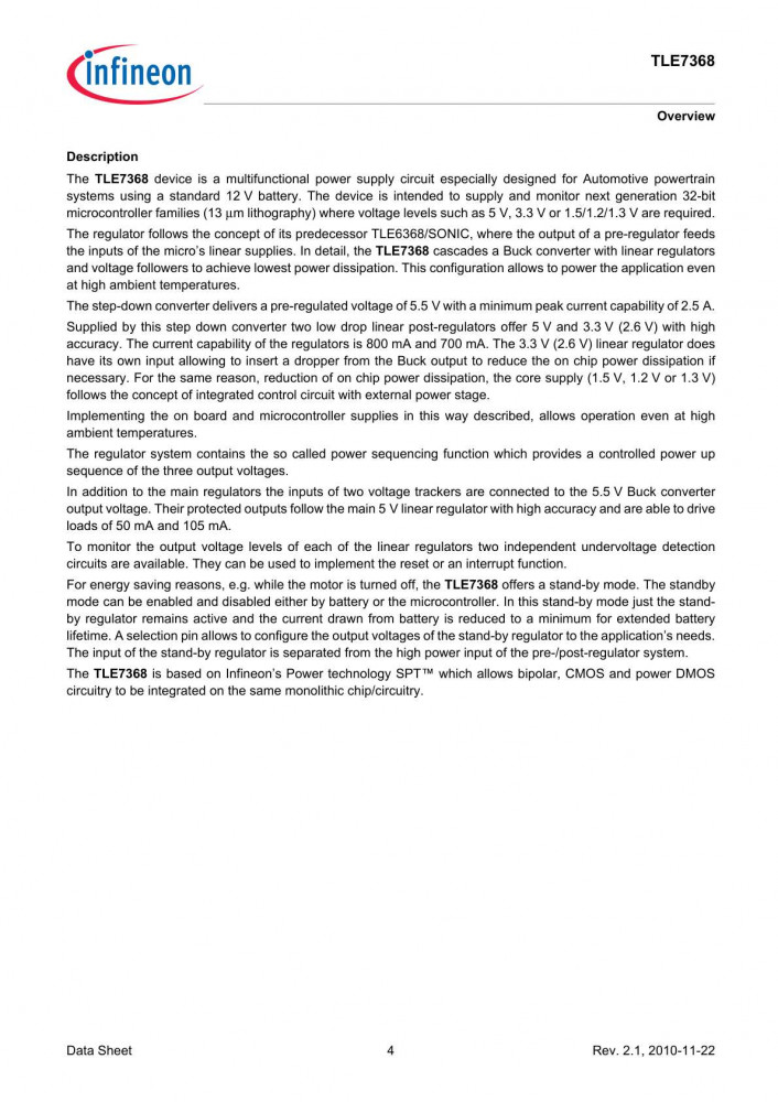 TLE7368E datasheet page 4