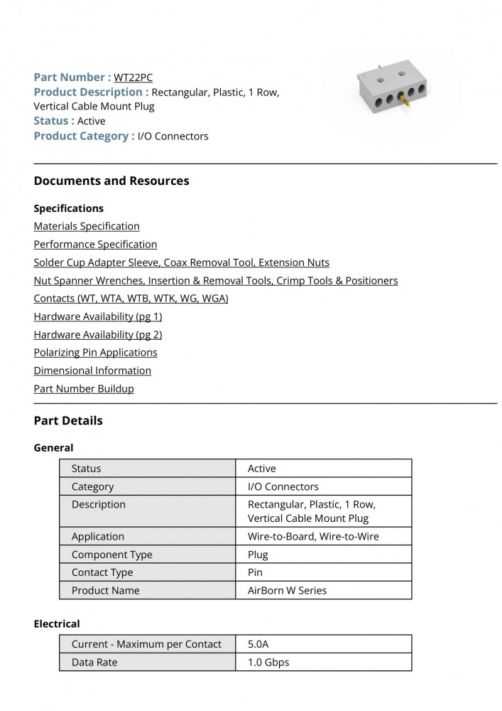 WT22PC technical documentation image, page 1