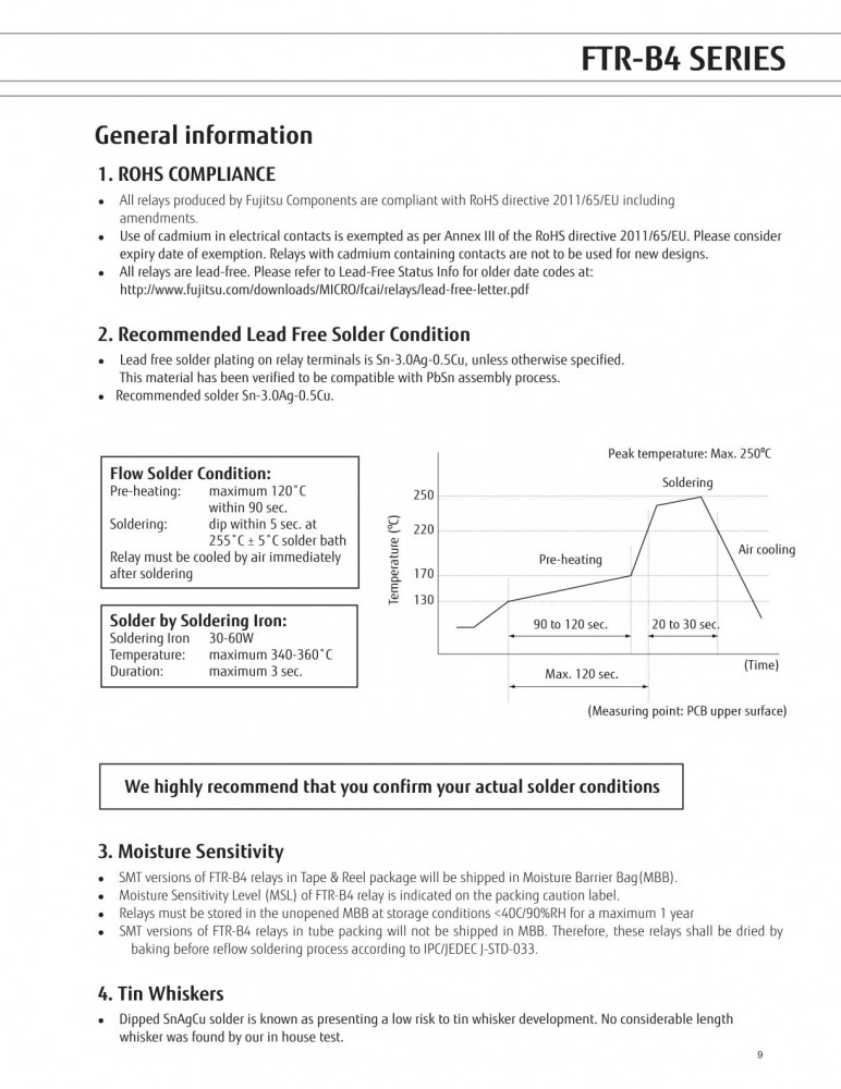 FTR-B4 datasheet page 9