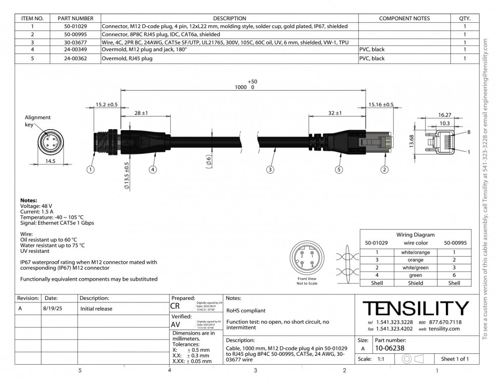Tensility 10-06238 product drawing