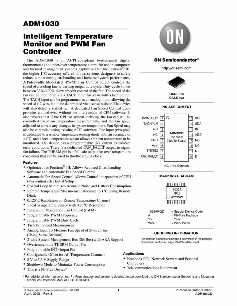 ADM1030 datasheet page 1