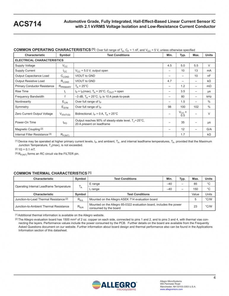 ACS714 datasheet page 4