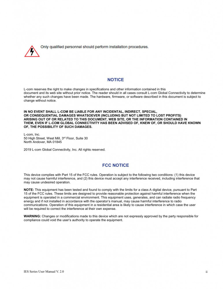 IES Series user guide page 2