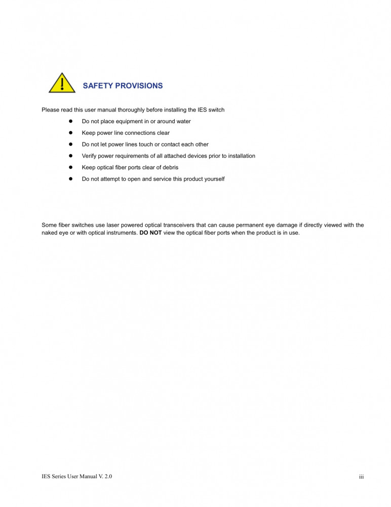 IES Series user guide page 3