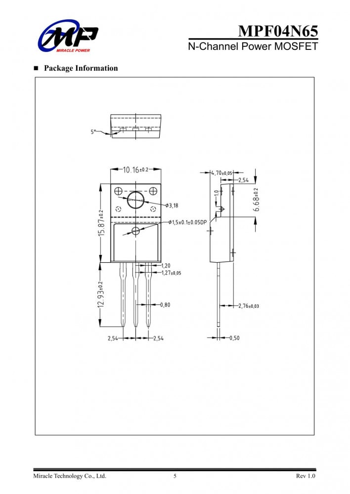 MPF04N65 datasheet page 5