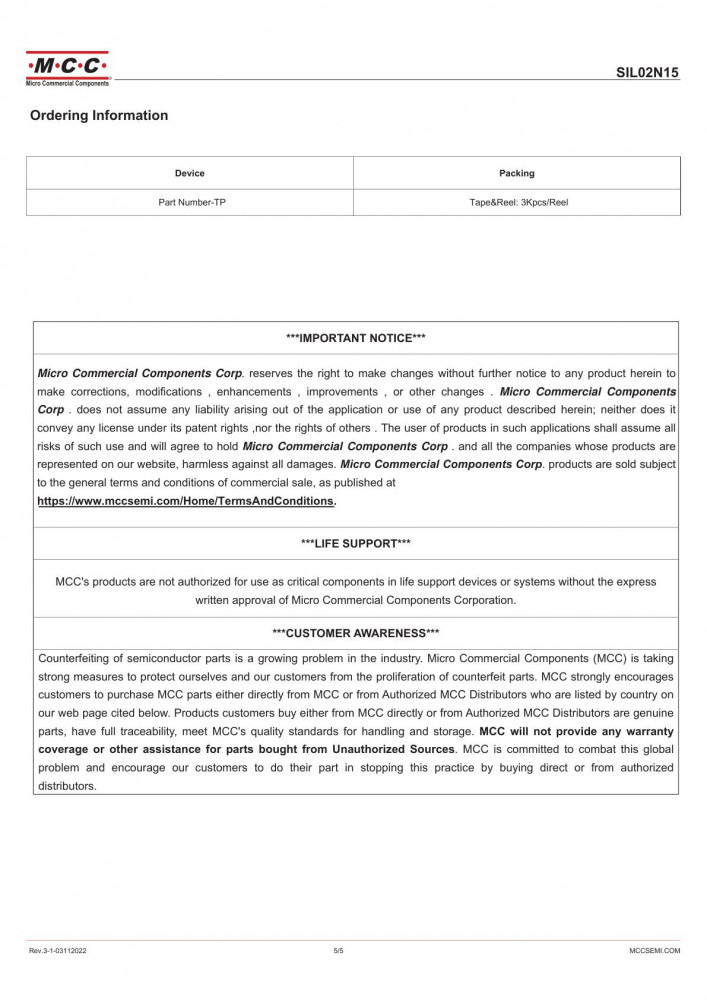 SIL02N15-TP datasheet page 5