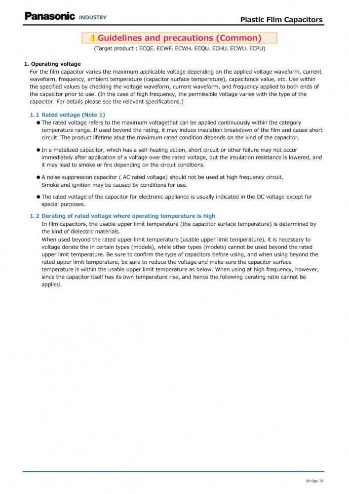 Panasonic ECHU series datasheet page 5