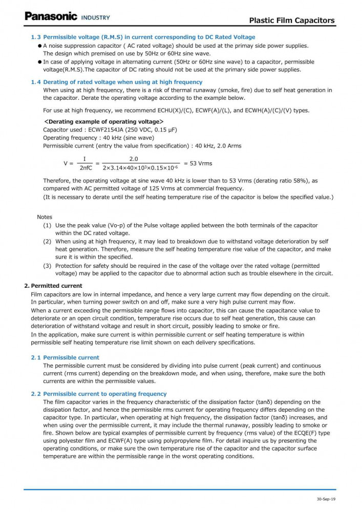 Panasonic ECHU series datasheet page 7