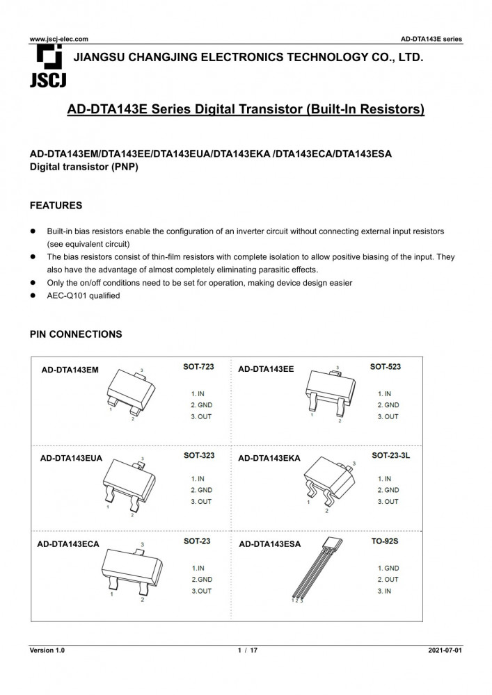 AD-DTA143E datasheet page 1