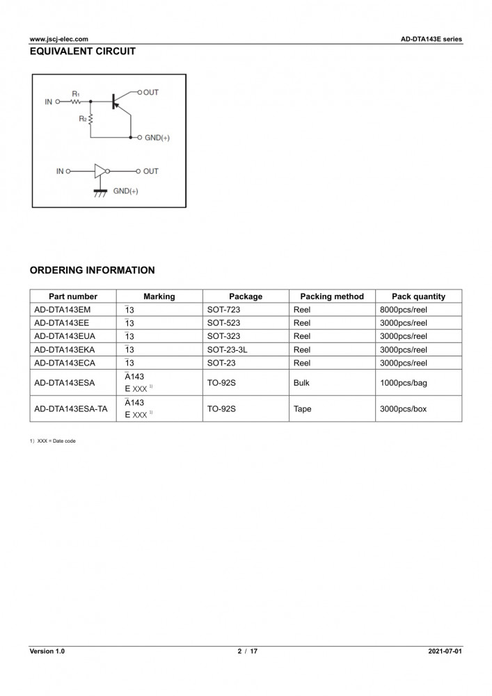 AD-DTA143E datasheet page 2