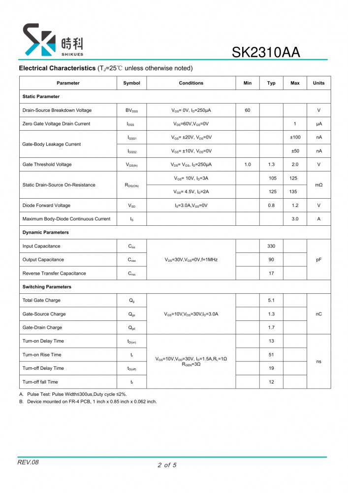 SK2310AA datasheet page 2