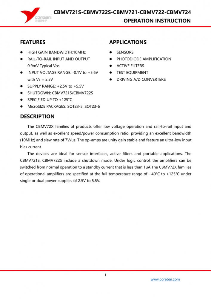 CBMV722AS8 datasheet page 1