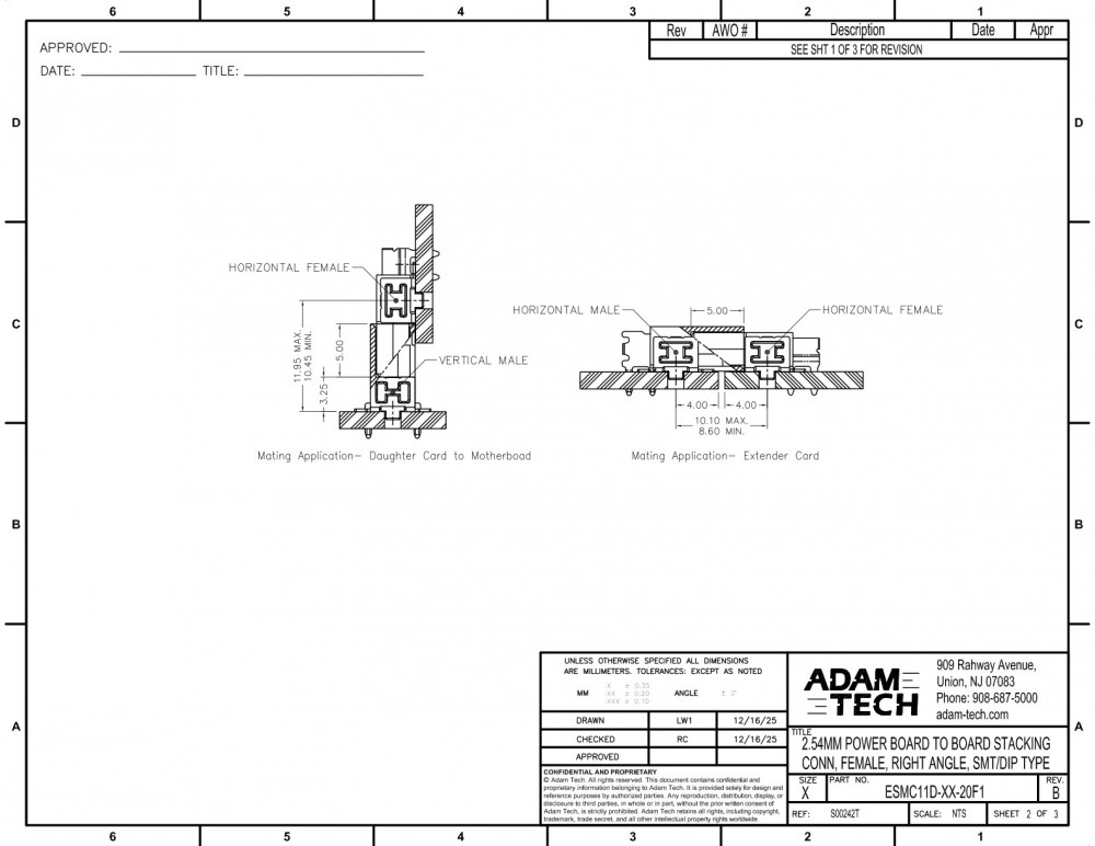 ADAM TECH connector drawing, page 2