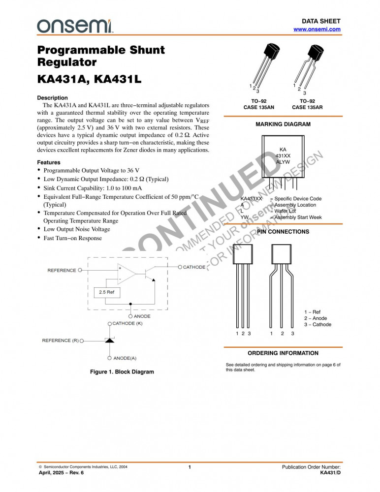 KA431L datasheet page 1