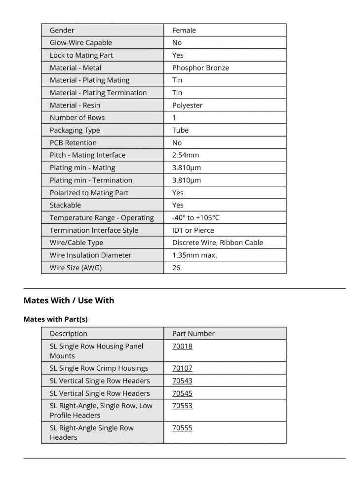 MOLEX SL product specification page 3
