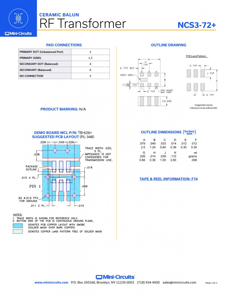 NCS3-72+ technical document page 2