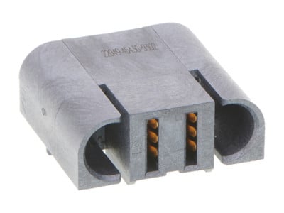 EXTreme Ten60Power Right-Angle Receptacle with Side Guides, 2 DC Power Circuits, 15 Signal Circuits, 2 DC Power Circuits, Press Fit Tail