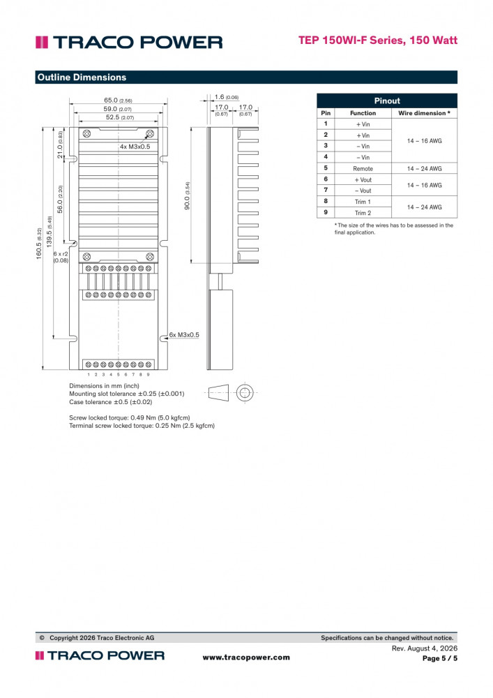 TEP 150WI-F technical document page 5