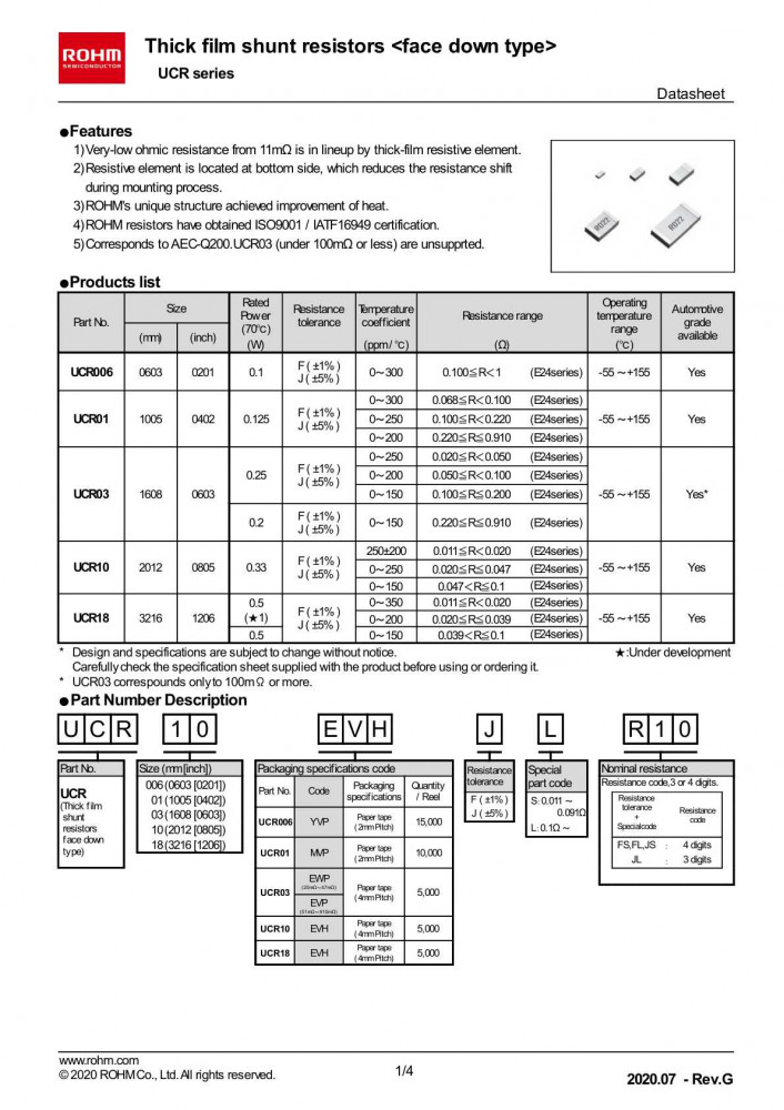 ROHM UCR03 technical document page 1