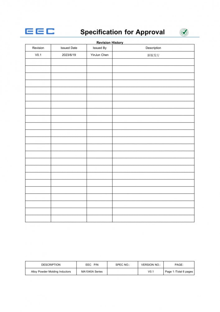 EEC MA1040A specification page 2