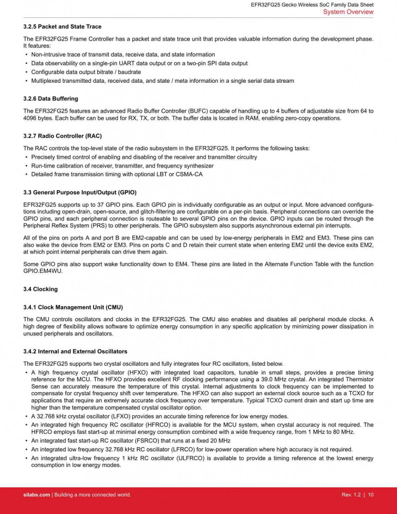 EFR32FG25 datasheet preview page 10
