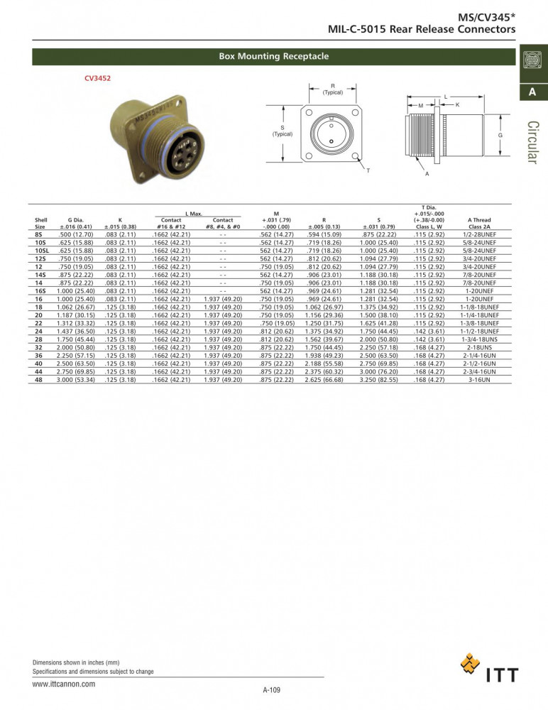 ITT Cannon connector datasheet page 5