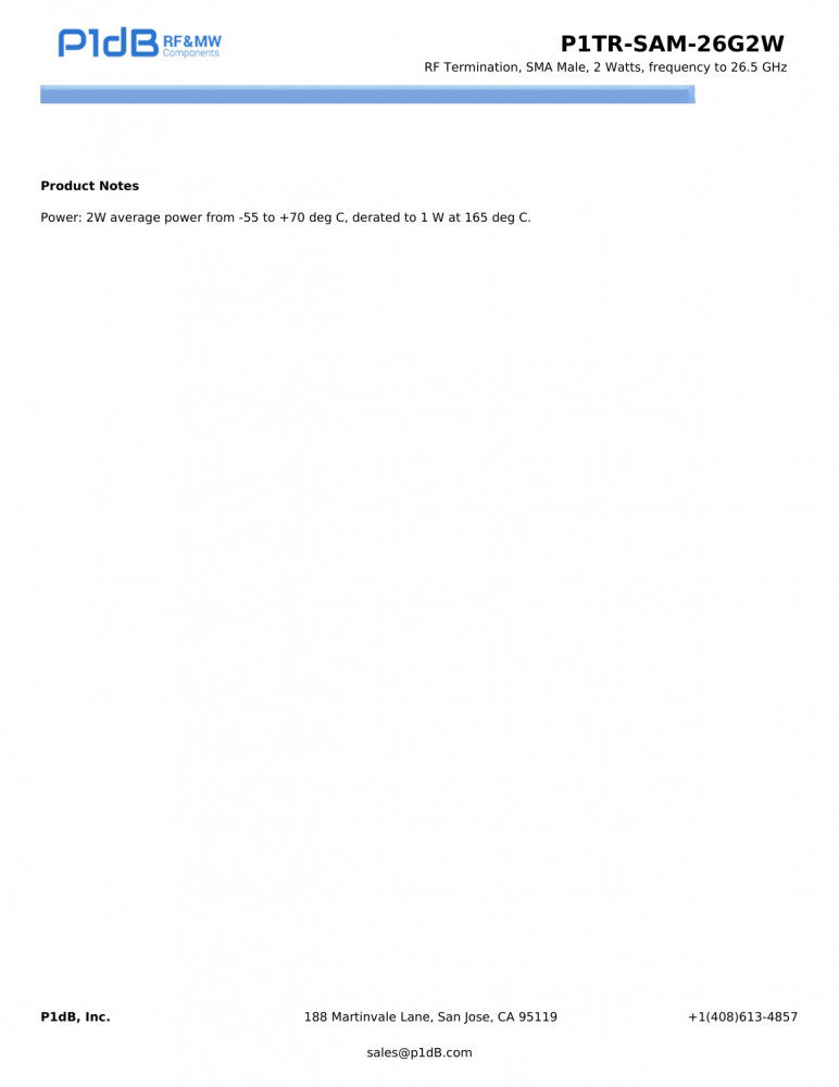 P1TR-SAM-26G2W product documentation page 2