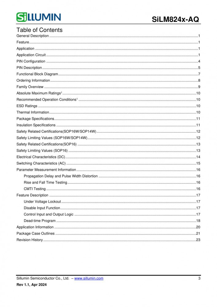 SiLM824x-AQ datasheet page 3