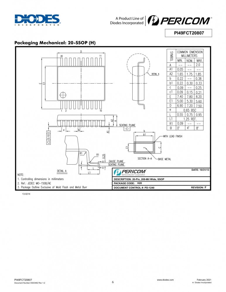 PI49FCT20807QE datasheet page 6