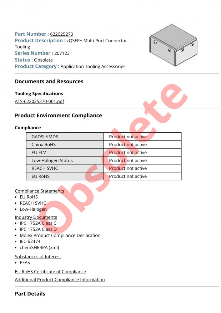 Tooling specification document preview, page 1