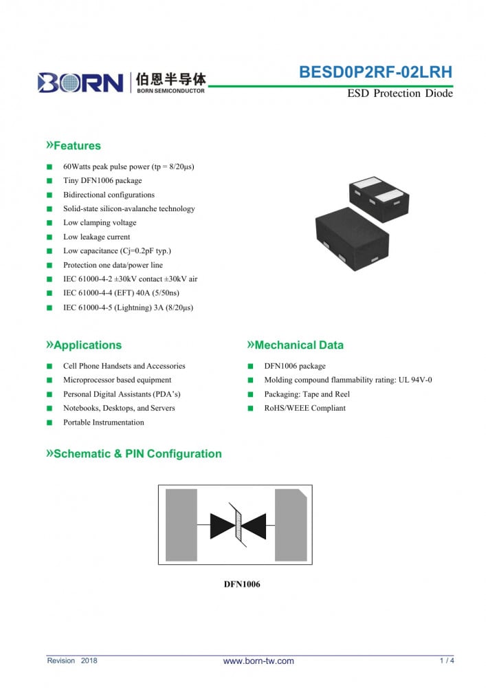BESD0P2RF-02LRH datasheet page 1