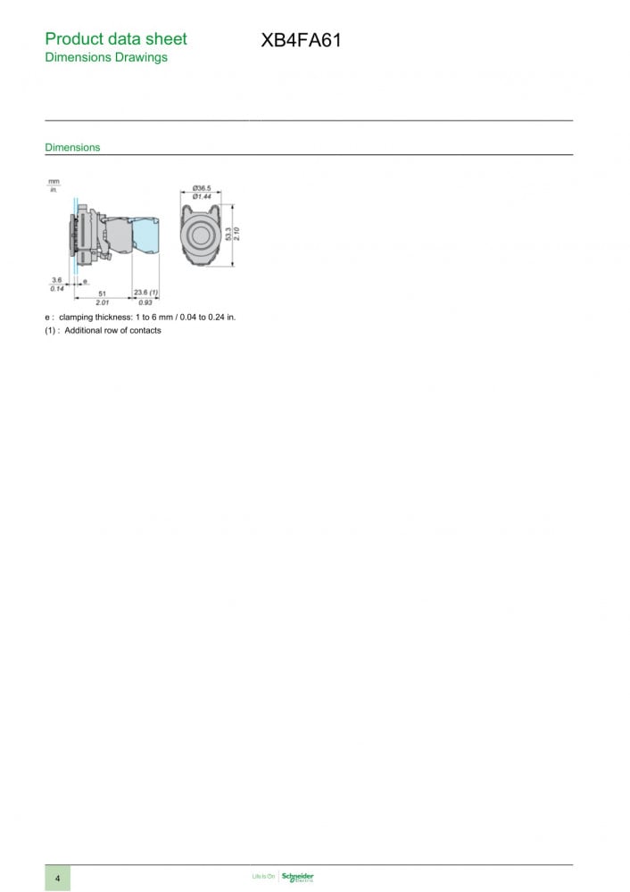 XB4FA61 technical document page 4